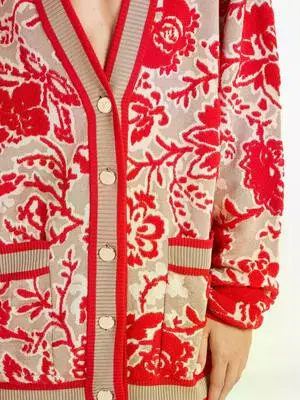 TEMPERLEY LONDON Francis Floral Jacquard Knit Cardigan - Neutrals