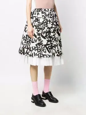 Comme Des Garçons Live Free' Print Skirt