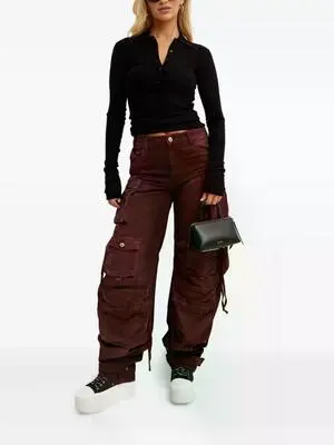 Attico Fern Cargo Jeans - Red