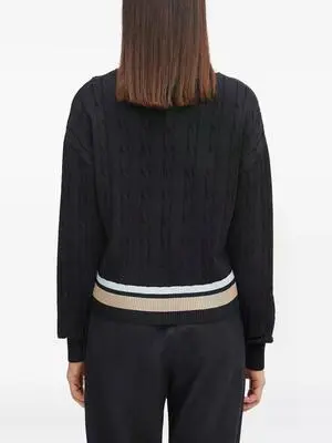 Fred Perry Cable Knit V-neck Sweater