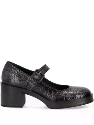 LA ROSE Cristin Mercedes Reptile-effect Pumps