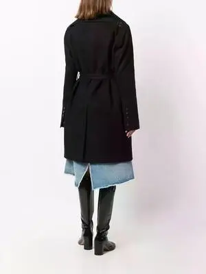 Rick Owens Belted Cotton Midi Coat