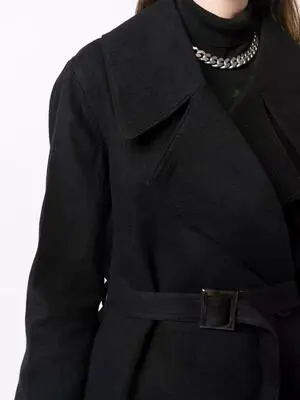 Rick Owens Belted Cotton Midi Coat