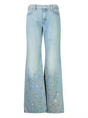 MOTHER The Bookie Heel Embellished Jeans - Blue