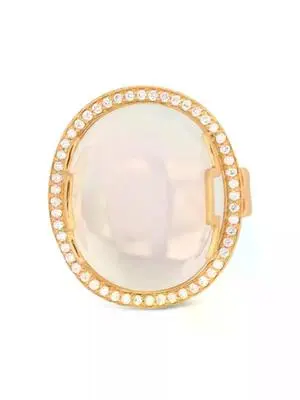 Goshwara 18k Yellow Moon Quartz And Diamond Ring - Gold
