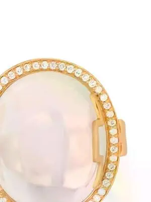 Goshwara 18k Yellow Moon Quartz And Diamond Ring