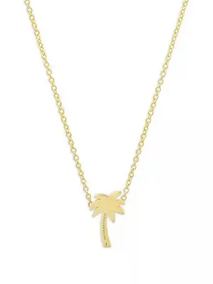 JENNIFER MEYER 18kt Yellow Pave Diamond Palm Tree Necklace