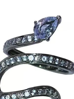 STEFERE 18k White Gold Sapphire And Diamond Snake Ring