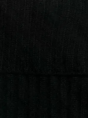 DELL'OGLIO Ribbed Scarf - Black