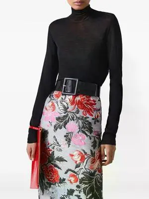 Carolina Herrera Sheer Turtleneck Top