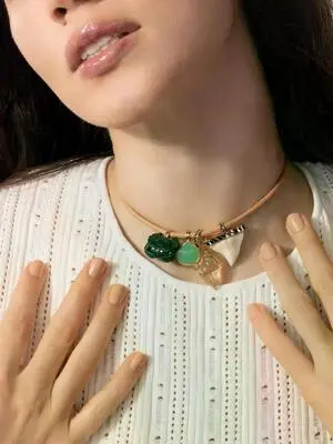 DEZSO 18k Rose Malachite And Diamond Crab Pendant - Gold