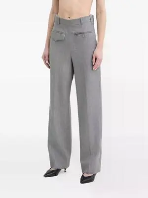 Victoria Beckham Flap-pocket Tailored Trousers - Grey
