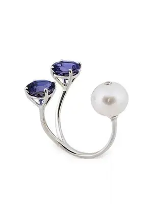 STEFERE 18k White Gold Torri Multi-stone Ring - Silver
