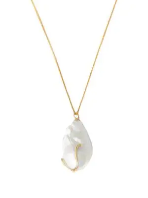 YI COLLECTION 18kt Yellow Gold Baroque Pearl Necklace