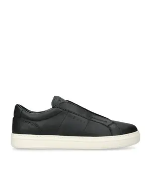 Hogan Hogan H668 Embossed Leather Slip-On Sneakers Navy