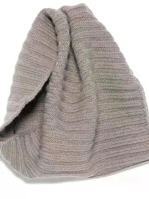 DELL'OGLIO Ribbed Scarf - Neutrals