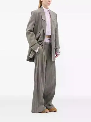 MSGM Pinstripe Double-breasted Jacket - Grey