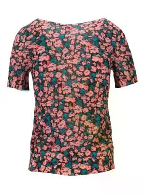 Paul Smith Floral Print Short Sleeve Top - Pink