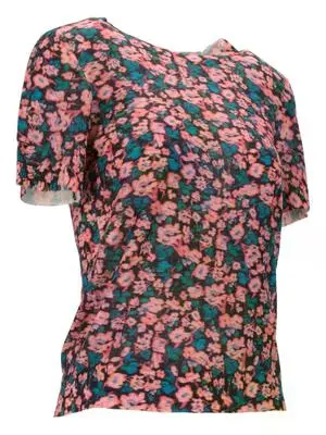 Paul Smith Floral Print Short Sleeve Top - Pink