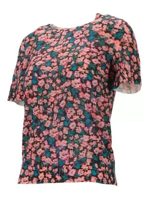 Paul Smith Floral Print Short Sleeve Top - Pink