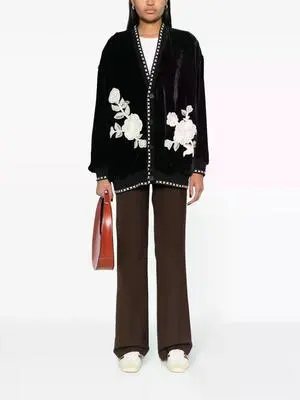 GOLDEN GOOSE Embroidered Velvet Jacket Cardigan