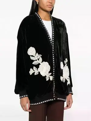 GOLDEN GOOSE Embroidered Velvet Jacket Cardigan