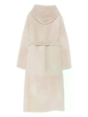 LISKA Hooded Belted Coat - Neutrals