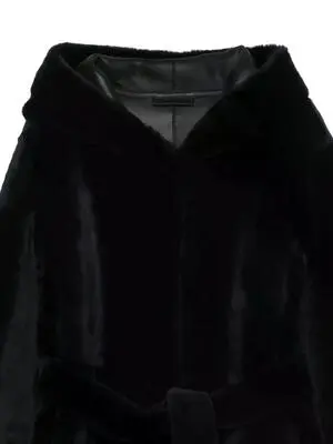 LISKA Hooded Belted Coat - Blue