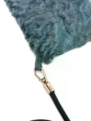 LISKA Faux-fur Mittens With Leather Strap