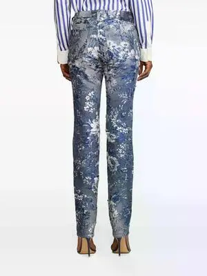 Ralph Lauren Distressed Floral-jacquard Jeans