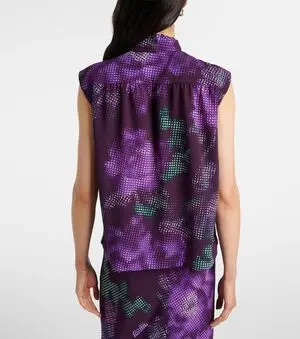 Dries Van Noten Floral Tie-neck Top