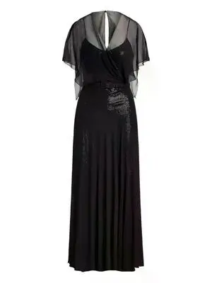 Ralph Lauren Belted Sequin Midi Dress - Black