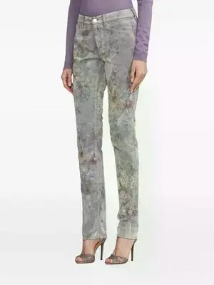 Ralph Lauren Floral Print Leather Jeans