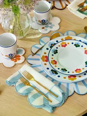 MISETTE Scalloped Stripe Placemats