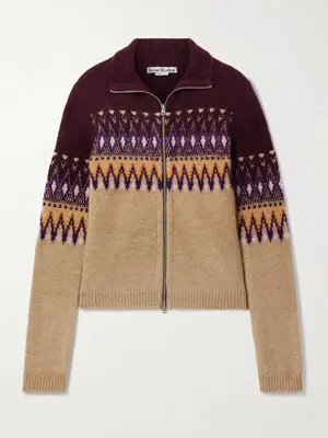 Acne Studios Fair Isle Knitted Cardigan - Multi