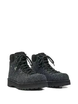 Diemme Felt Lace-up Boots - Grey