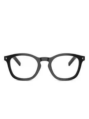 Prada Round Frame Eyeglasses - Black