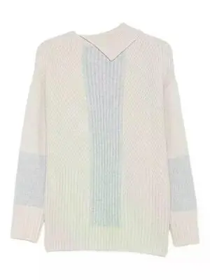Lorena Antoniazzi Chevron Pattern Ribbed Knit Sweater - Neutrals