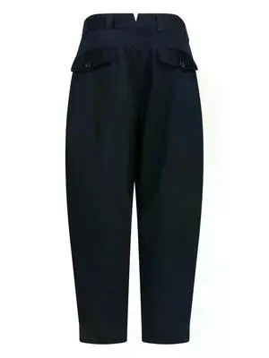 Comme Des Garçons Cotton Pleated Trousers - Blue
