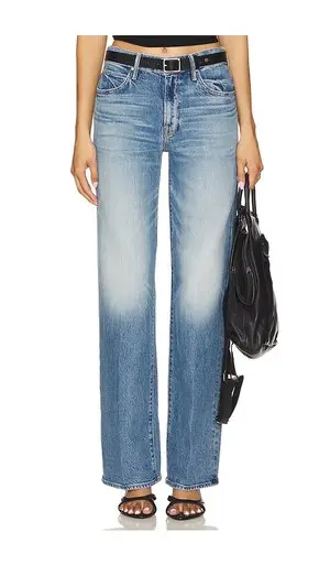 MOTHER Petite Lil' Mid Rise Tunnel Vision Sneak Jeans - Blue