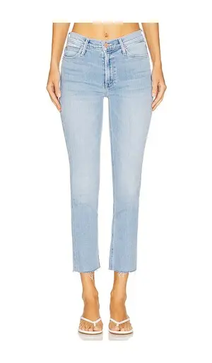 MOTHER Petite Lil' Mid Rise Dazzler Ankle Fray Jeans - Blue