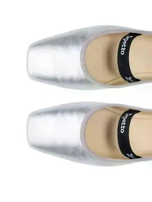 Repetto Lisbeth Square-toe Strap Ballet Flats - Silver