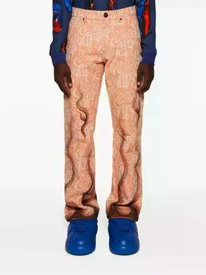 CASELLA MEYER Flames Jacquard Trousers - Orange