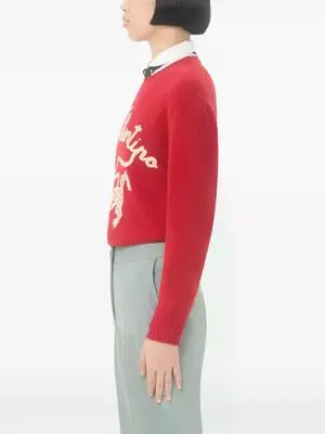 Valentino Garavani Embroidered Wool Jumper - Red