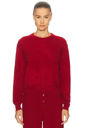 Guest In Residence Grizzly Crew Sweater - Ruby