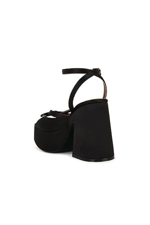 SHUSHU/TONG Platform Sandal With Ankle Buckle And Bow Detail