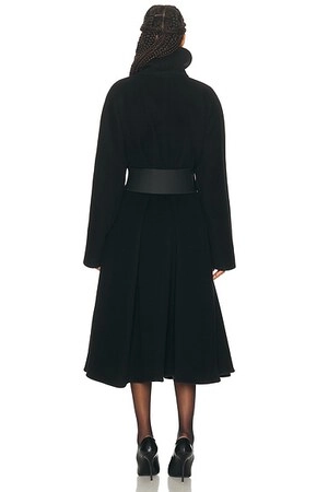 Balenciaga Wrap Coat In Melton Wool With Leather Belt