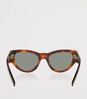 Saint Laurent Acetate Cat Eye Sunglasses - Brown
