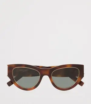 Saint Laurent Acetate Cat Eye Sunglasses - Brown