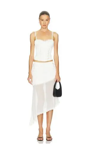 RUNAWAY THE LABEL Embroidered Lace Trim Bustier